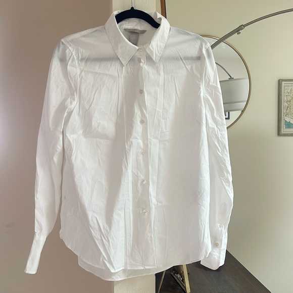 H&M | Tops | Basic White Button Done Great Workwear Basic | Poshmark